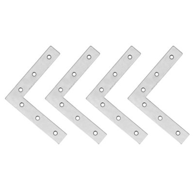 Flat L Shape Corner Fixing Mending Plates 160mm x 160mm x 22mm - Set of 4