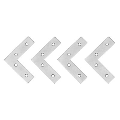 Flat L Shape Corner Fixing Plates 80mm x 80mm x 22mm - Set of 4