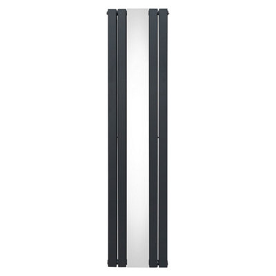 Flat Mirror Radiator - 1800mm x 425mm - Anthracite Grey