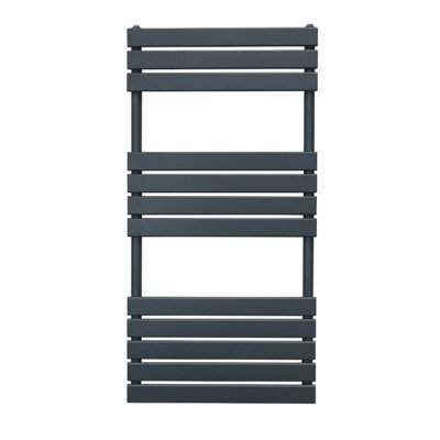 Flat Panel Towel Radiator - 1200mm x 600mm - Anthracite Grey | DIY at B&Q