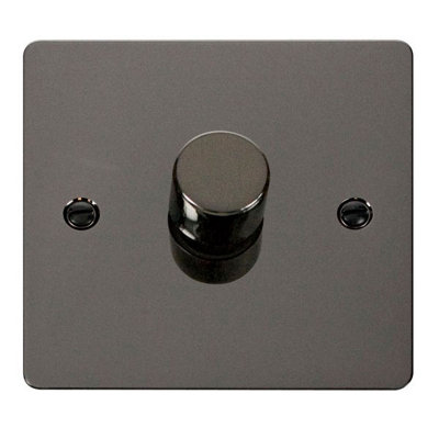 Flat Plate Black Nickel 1 Gang 2 Way LED 100W Trailing Edge Dimmer ...