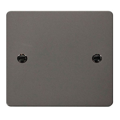 Flat Plate Black Nickel 1 Gang Blank Plate - SE Home