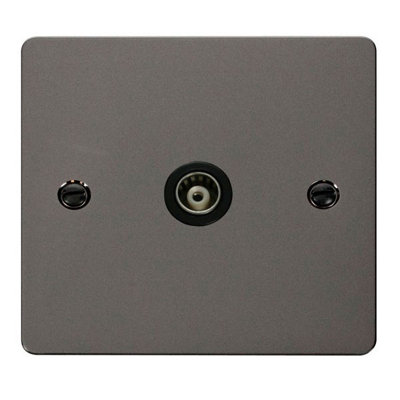 Buy Flat Plate Black Nickel Single Isolated Coaxial Socket - Black Trim ...