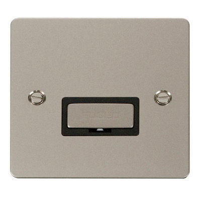Flat Plate Pearl Nickel 13A Fused Ingot Connection Unit - Black Trim ...