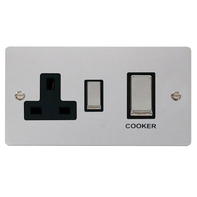 Flat Plate Polished Chrome Cooker Control Ingot 45A With 13A Switched ...