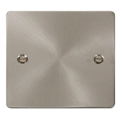Flat Plate Satin / Brushed Chrome 1 Gang Blank Plate - SE Home