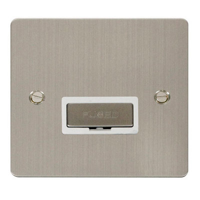 Flat Plate Stainless Steel 13A Fused Ingot Connection Unit - White Trim ...