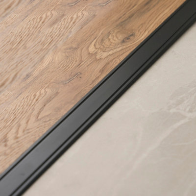 Flat self-adhesive anodised aluminium door floor edging bar strip trim ...