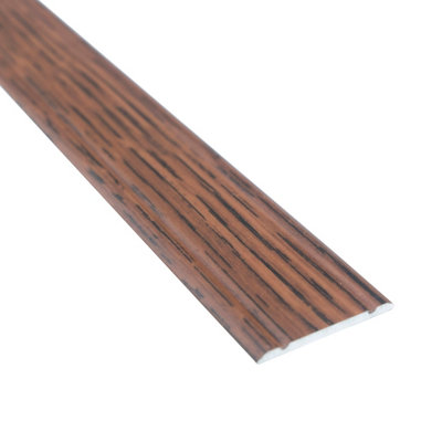 Flat self-adhesive wood effect aluminium door floor edging bar strip ...