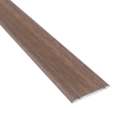 Flat self-adhesive wood effect aluminium door floor edging bar strip ...