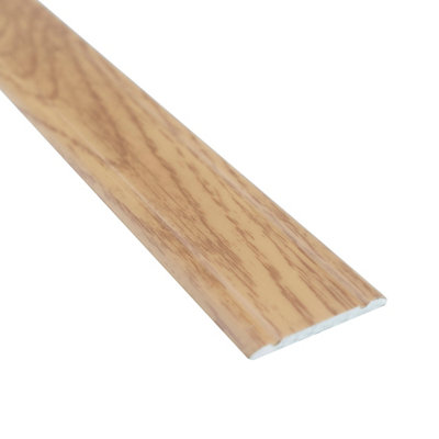 Flat self-adhesive wood effect aluminium door floor edging bar strip ...
