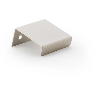 Flat Slim Cabinet Finger Pull Handle Semi Concealed - 37mm Width Satin ...