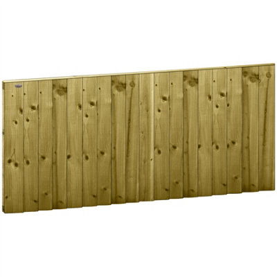 Flat Top Feather Edge Fence Panel (Pack of 3) Width: 6ft x Height: 3ft ...