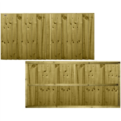Flat Top Feather Edge Fence Panel (Pack of 3) Width: 6ft x Height: 3ft ...