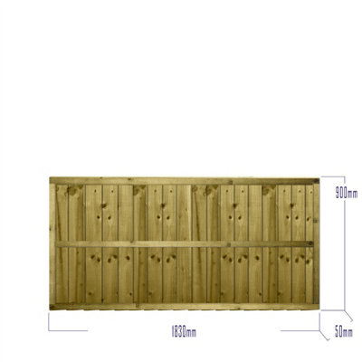 Flat Top Feather Edge Fence Panel (Pack of 4) Width: 6ft x Height: 3ft ...