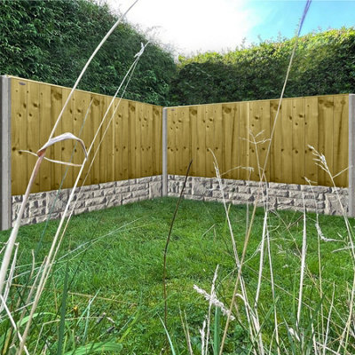 Flat Top Feather Edge Fence Panel (Pack of 4) Width: 6ft x Height: 3ft ...