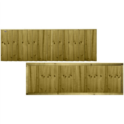 Flat Top Feather Edge Fence Panel (Pack of 5) Width: 6ft x Height: 2ft ...