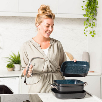 FlavorStone 9 Piece Diamond Non Stick Induction Pan Set Chef s Collection