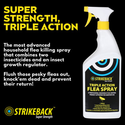 Flea Spray Triple Action Household Super Strength Pest Control 1 Litre