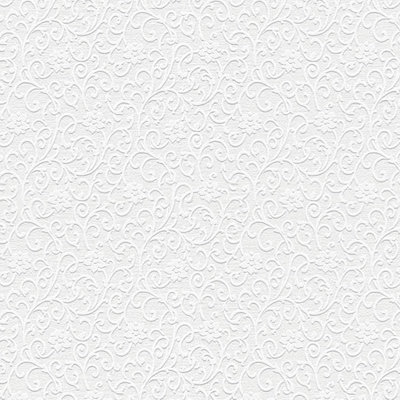 Fleur -Textured Paintable blown vinyl in white