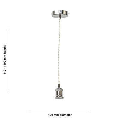Flex - Polished Chrome Retro Ceiling Pendant Flex Kit for Shades