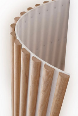 Flexi Fluted Acoustic Panel - Natural Oak on White (240cm x 60cm) Volga ...