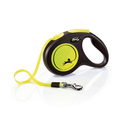 Flexi Medium Neon Taped Retractable Dog Lead Yellow/Black (5m)