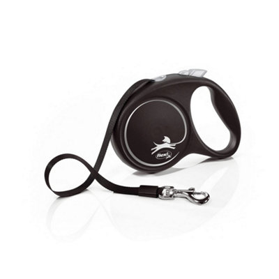 Flexi Medium Tape Retractable Dog Lead Black/Silver (5m)