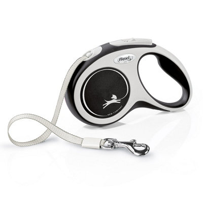 Flexi New Comfort Tape Retractable Small Black 5m Dog Leash/Lead 1-15kg