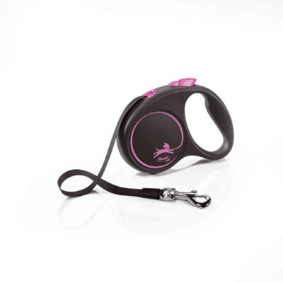 Flexi Small Retractable Dog Lead Pink/Black (5m) | DIY at B&Q