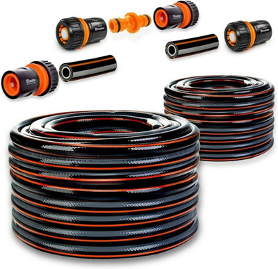 Flexible 4 Layer Hose Pipe 1/2 Inch 100m Set 2x50m with Connectors ...