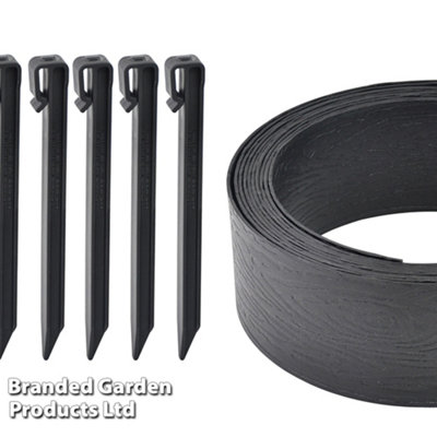 Flexible and Durable Plastic Garden Border Edging 10m Rolls 12.5cm Tall ...