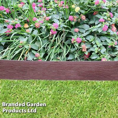 Flexible and Durable Plastic Garden Border Edging 10m Rolls 12.5cm Tall ...