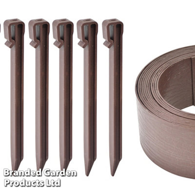 Flexible and Durable Plastic Garden Border Edging 10m Rolls 12.5cm Tall ...