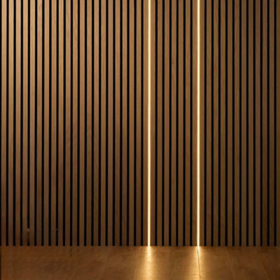 Flexible Black LED strip Lights for Acoustic slat panels 240cm x2 strip ...