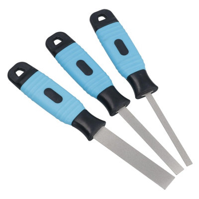 Flexible Diamond Coated Thin Type Files Soft Grip Handles 3pc 6 - 15mm ...