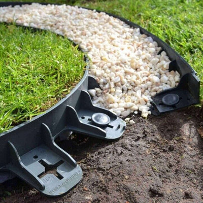 FLEXIBLE GARDEN BORDER GRASS LAWN PATH EDGING WITH PLASTIC PEGS 4 30 ...