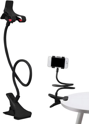 FLEXIBLE GOOSENECK MOBILE PHONE HOLDER - CLAMP FOR BED, DESK & TABLE ...