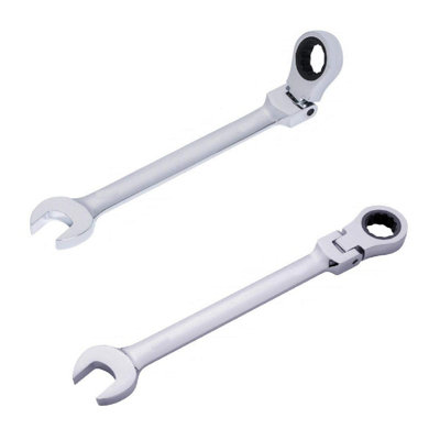 Flexible Headed 24mm Ratchet Spanner, Combination Bi Hex Metric Pivot ...