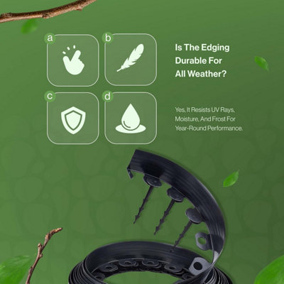 Flexible Lawn Edging 10M Plastic Garden Edging Strip Weather-Resistant ...