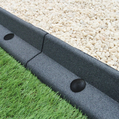 Flexible Lawn Edging Garden Border Grey Pack of 8 x 1.2m