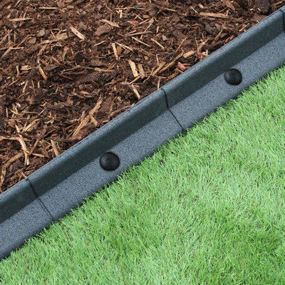 Flexible Lawn Edging Garden Border Grey Pack of 8 x 1.2m