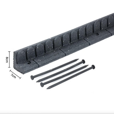 FLEXIBLE LAWN MOWER FRIENDLY GARDEN EDGING 1.20M GREY - GARDEN BORDER ...