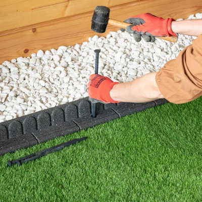 Flexible Lawn Mower Friendly Garden Edging 1.20m Grey - Garden Border ...