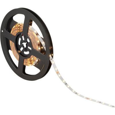FLEXIBLE LED TAPE LIGHT - 5 METRES - 24W WARM WHITE LEDS - DIMMABLE ...