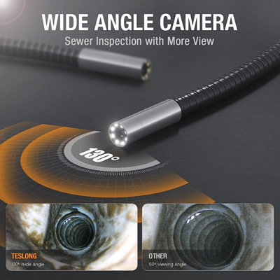 Flexible Plumbing Borescope 15 Metre Probe Semi Flexible with Small Skid