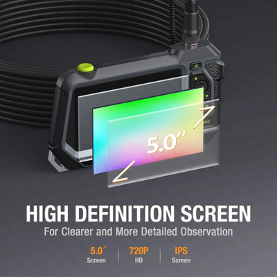 Flexible Plumbing Borescope 15 Metre Probe Semi Flexible with Small Skid