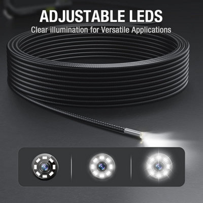 Flexible Plumbing Borescope 15 Metre Probe Semi Flexible with Small Skid