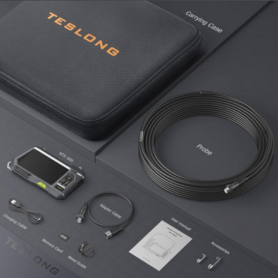 Flexible Plumbing Borescope 15 Metre Probe Semi Flexible with Small Skid