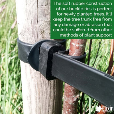 Flexible Rubber Buckle Tree Ties, Plant Support, 24"/60cm Size ...